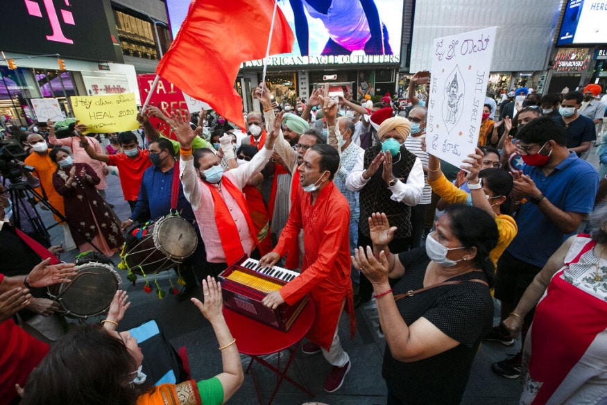 Ram Temple Billboard Shines at New York's Iconic Times Square - News18
