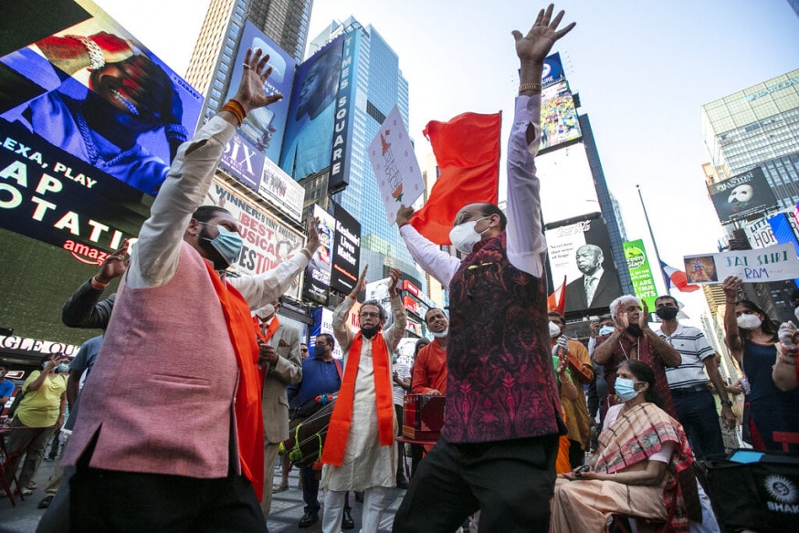 Ram Temple Billboard Shines at New York's Iconic Times Square - News18