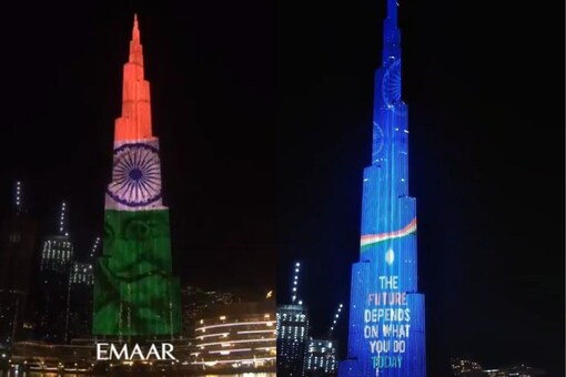 Watch: Dubai's Burj Khalifa Lights up to Pay Tribute to Gandhi on His ...