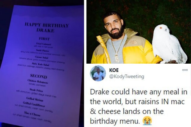 Did Drake Serve Mac n Cheese with Raisins in His Birthday Party? Fans ...