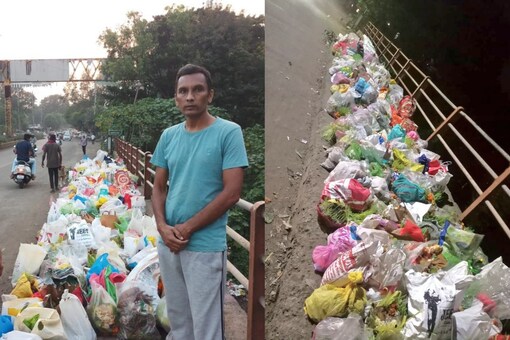 Man Stands Beside Godavari River to Prevent People From Dumping Garbage ...
