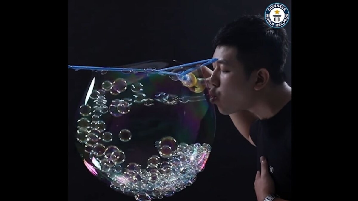 Watch: Man Sets World Record for Blowing over 700 Small Bubbles inside ...