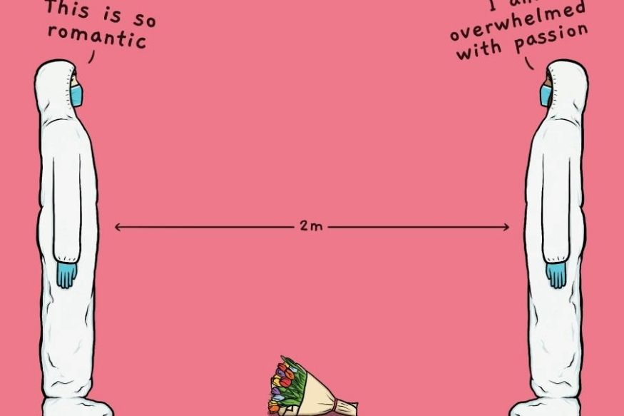 In Photos: How Couples Celebrated Valentine's Day with Covid-19 Themed ...