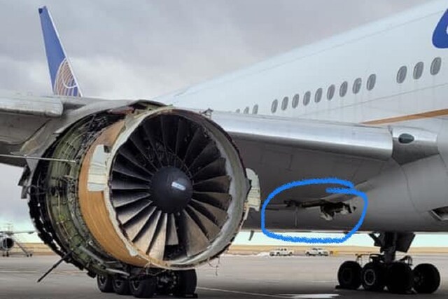 United Flight Engine Failure: Images Reveal Puncture in Plane's ...