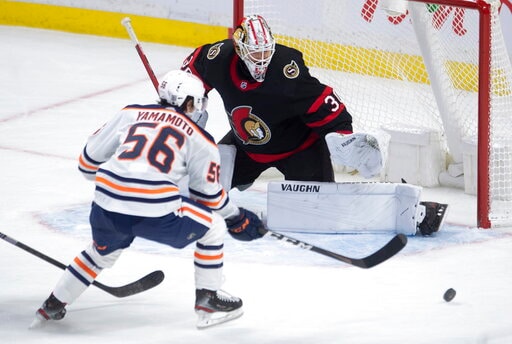 Smith Records 27 Saves In Season Debut, Oilers Top Sens 3-1