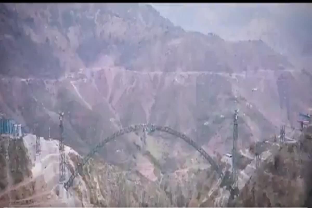 Lower Ends of Arch of World's Highest Railway Bridge in Jammu and ...