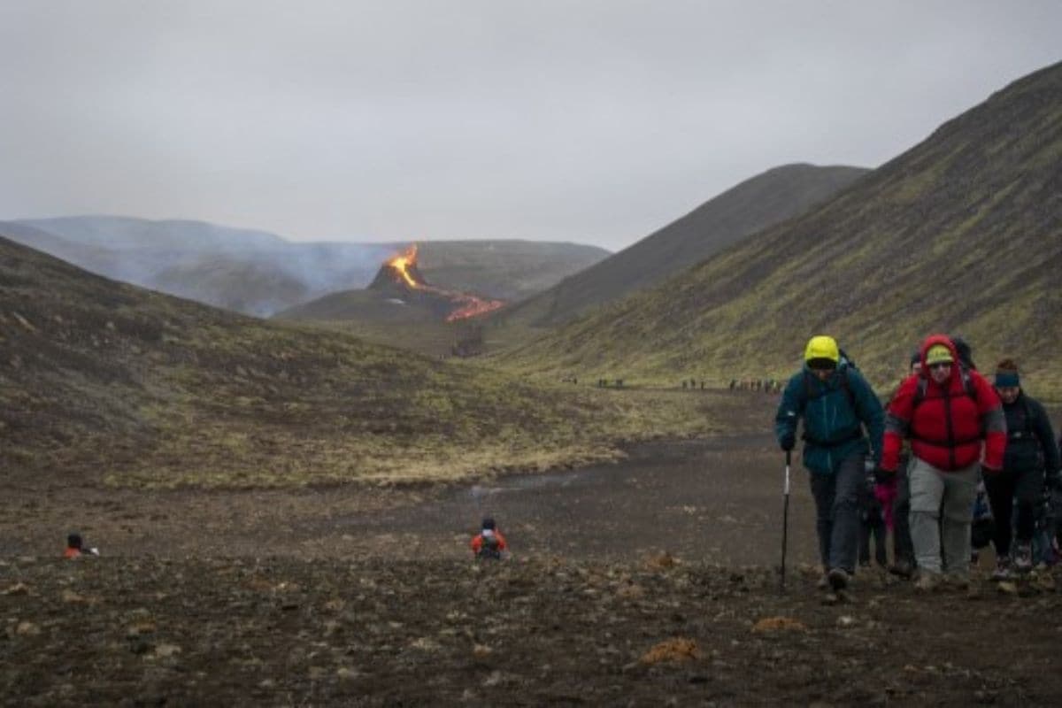 Dormant Volcano Erupts in Iceland After Centuries, People Rush to Catch ...