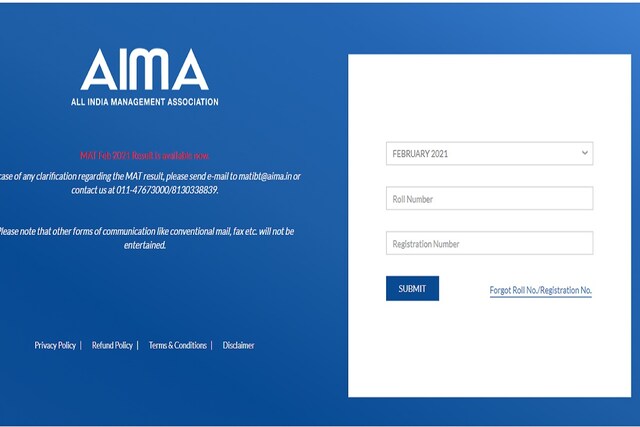 AIMA MAT 2021 Result February 2021 Declared at mat.aima.in - News18