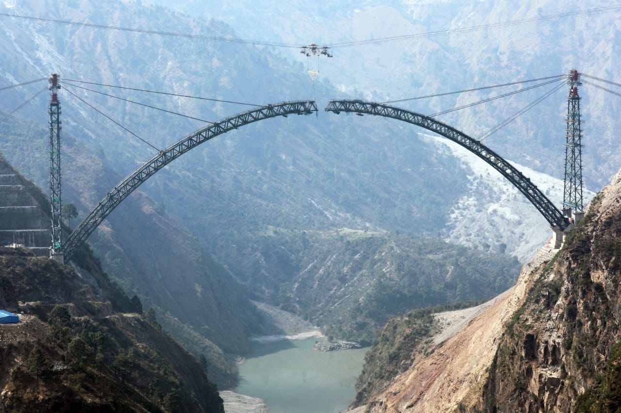 In Pics: Chenab Arch Inches Closer Towards Completion, To Bridge ...