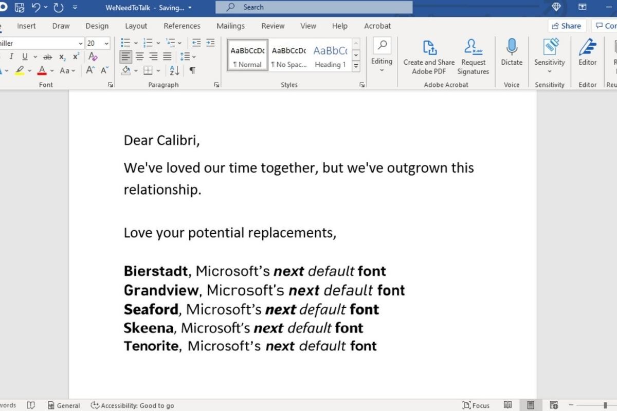 Microsoft Is Removing Calibri As Default And Wants Your Help To 