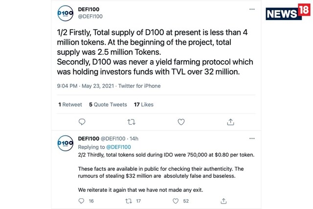 Scam That Wasn’t: DeFi100 $32 Million Cryptocurrency Scam Was Fake News ...