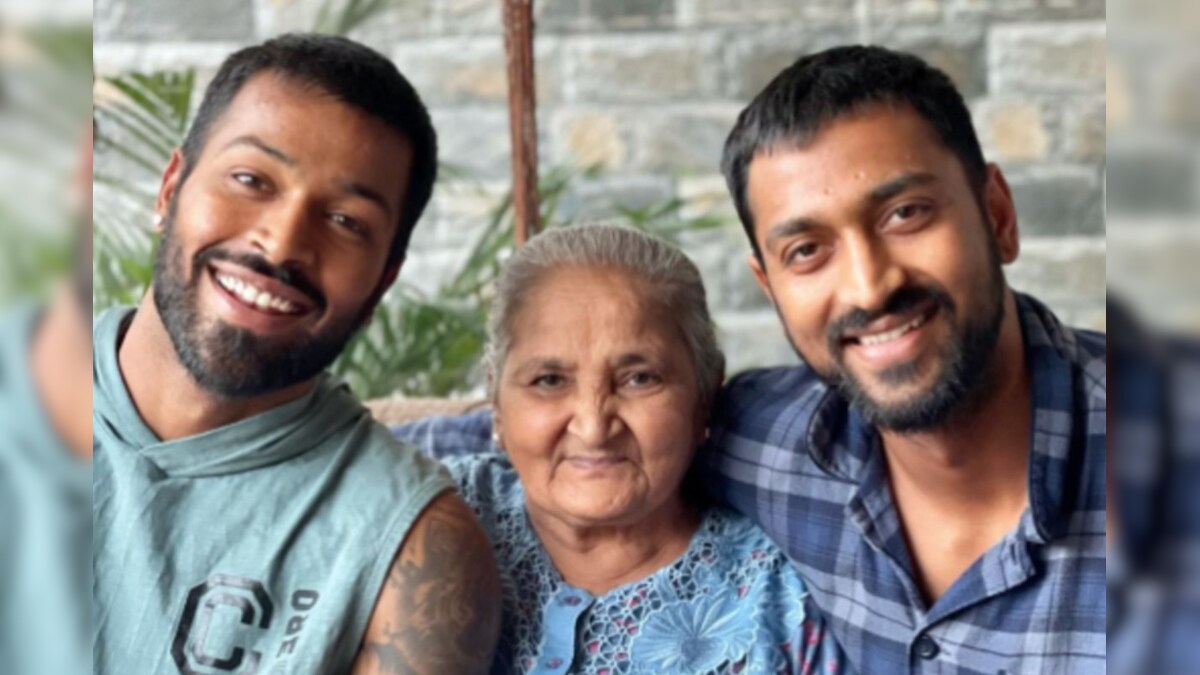 Hardik Pandya Shares a Cute Picture with Grandmother and Brother Krunal ...