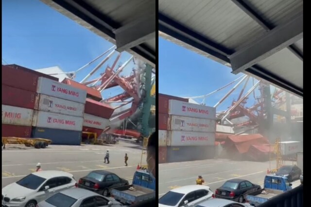 Watch: Ship Hits Massive Crane Sending it Crashing Down on Cargo ...