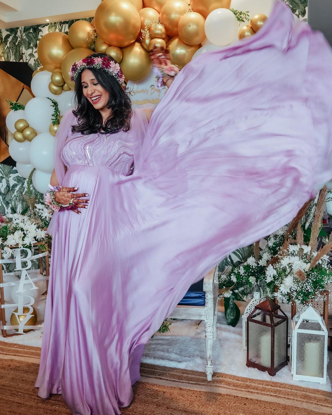 Kishwer Merchantt Stuns In Purple Gown At Baby Shower, Check Out Her ...