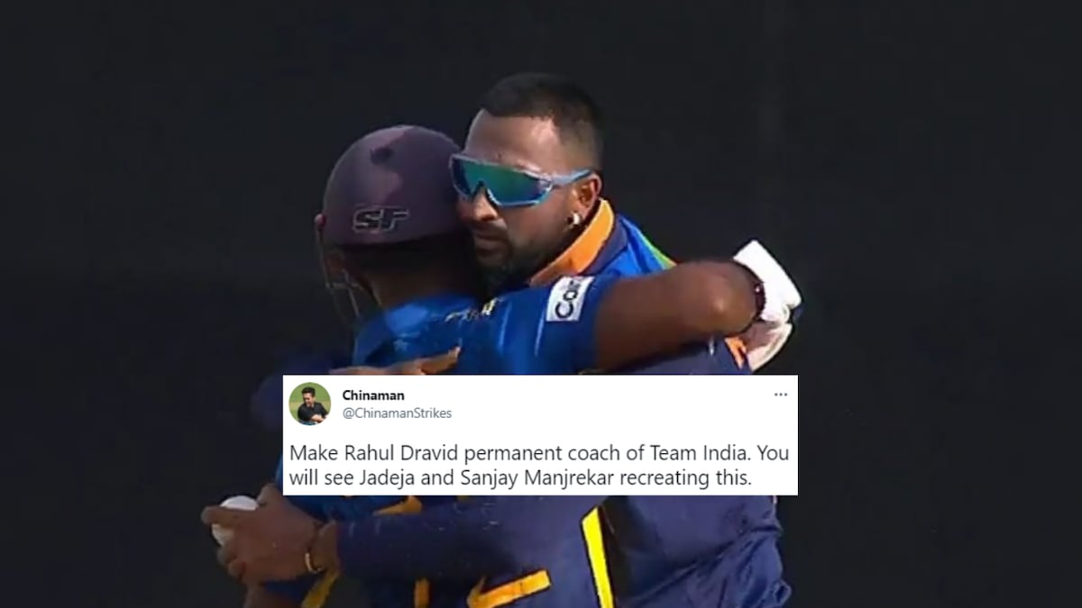 Dravid Effect? Krunal Pandya Hugging Asalanka in 1st ODI Triggers Meme ...