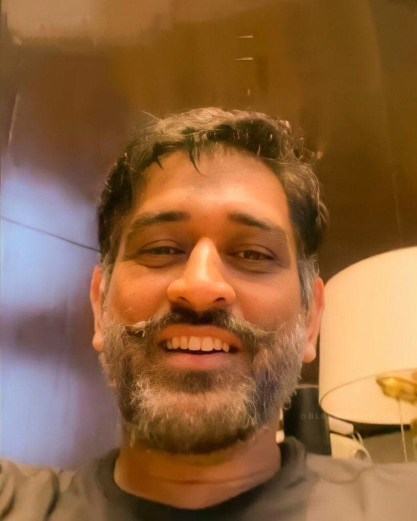 IN PICS: MS Dhoni Poses for the Camera in Team India Retro Jersey - News18