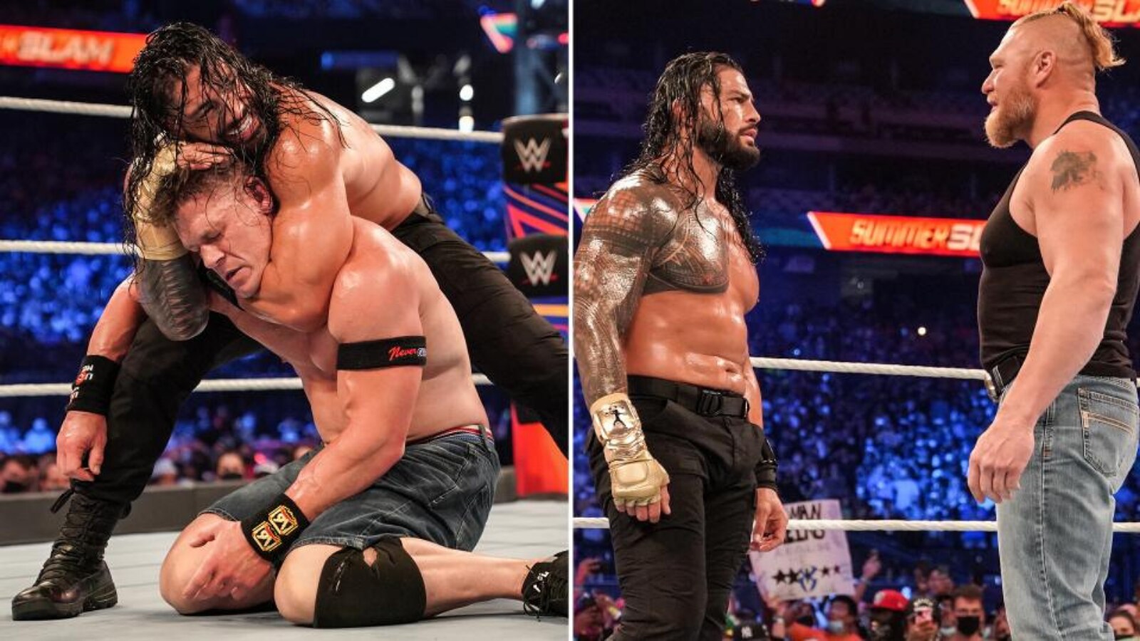 Summerslam 2021 Results Roman Reigns Beats John Cena As Brock Lesnar