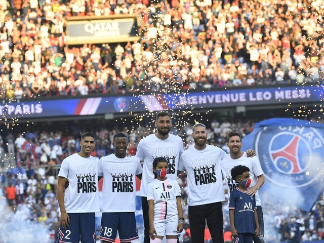 Ligue 1 Lionel Messi Watches On As Psg Make Hard Work Of Beating