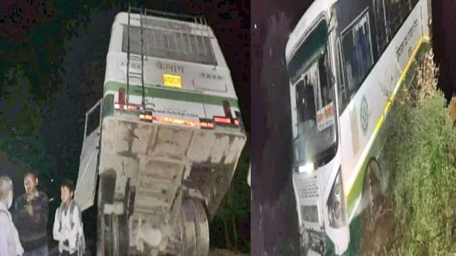 Himachal Bus Skids Off Road, Hangs From Barricade, 24 Escape Unhurt ...