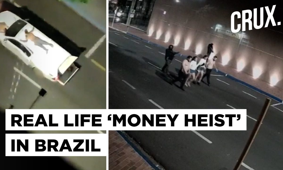 Bank Robbers Tie Hostages On Top Of Getaway Cars After Brazil Bank ...