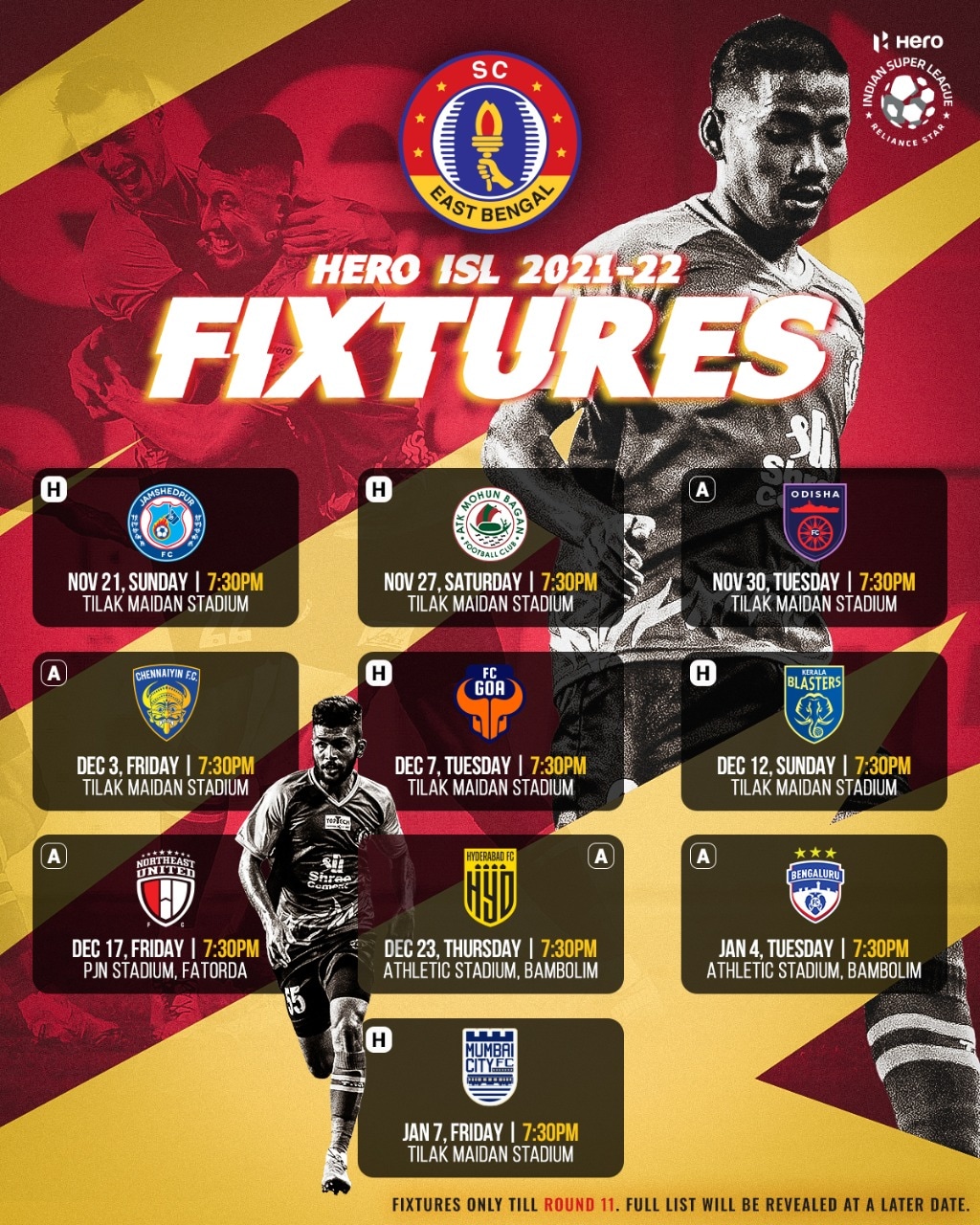 In Pics | ISL 2021-22: Full Fixtures Till Round 11, Match Timings and ...