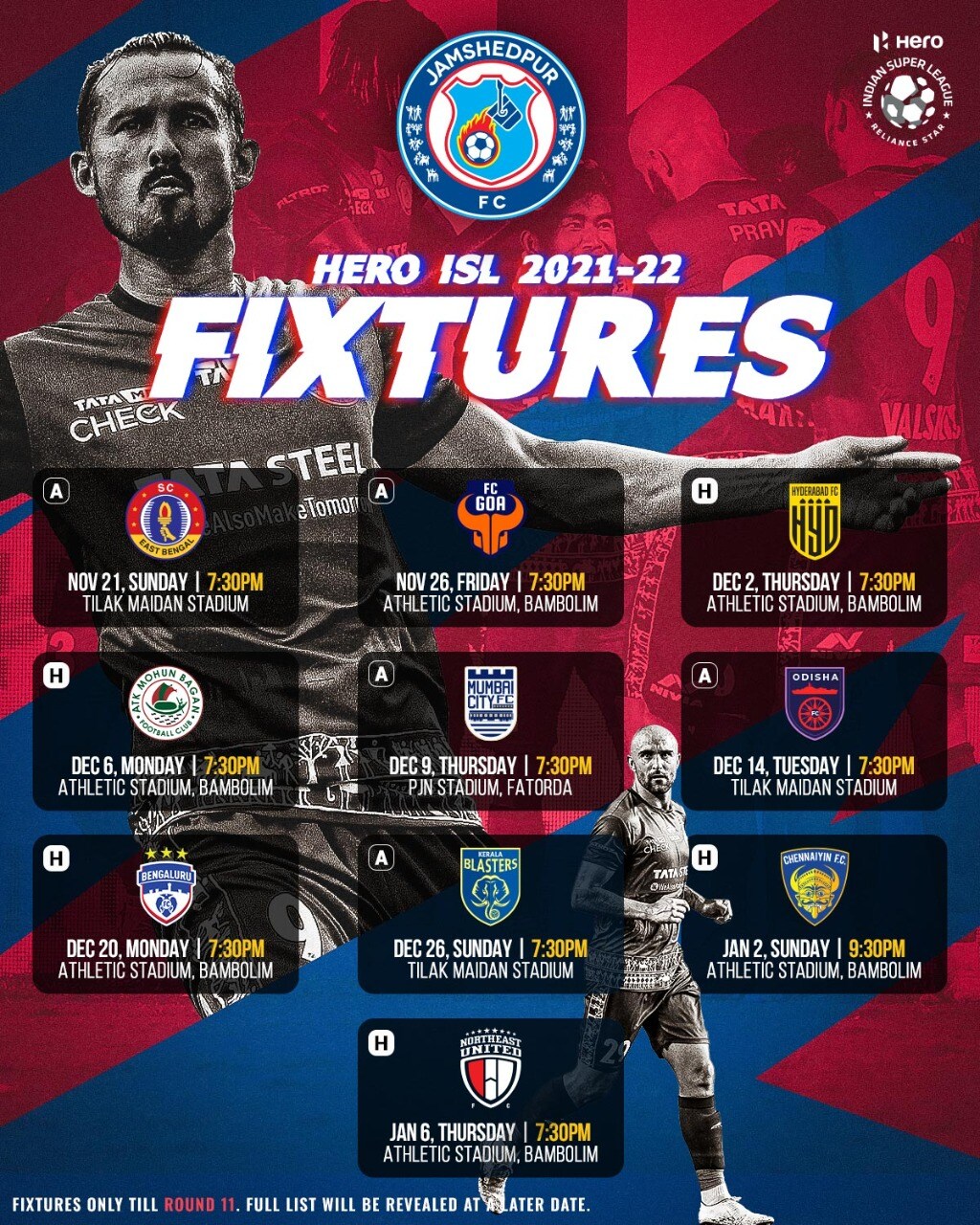 In Pics | ISL 2021-22: Full Fixtures Till Round 11, Match Timings and ...