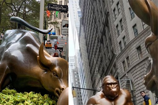 'How Bananas': Harambe's Statue Appears Opposite to Charging Bull ...