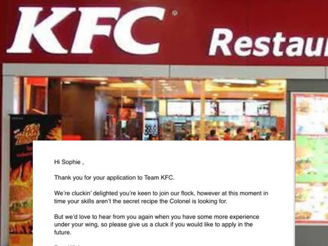 KFC's Job Rejection Letter Asking For More Experience 'Under Wing ...