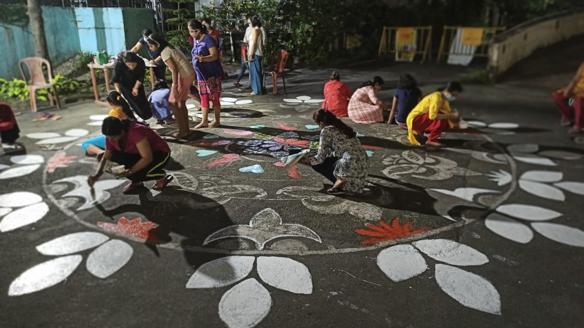 Mahalaya 2021: Kolkata Marks Festival With Colorful Rangolis At Dawn ...