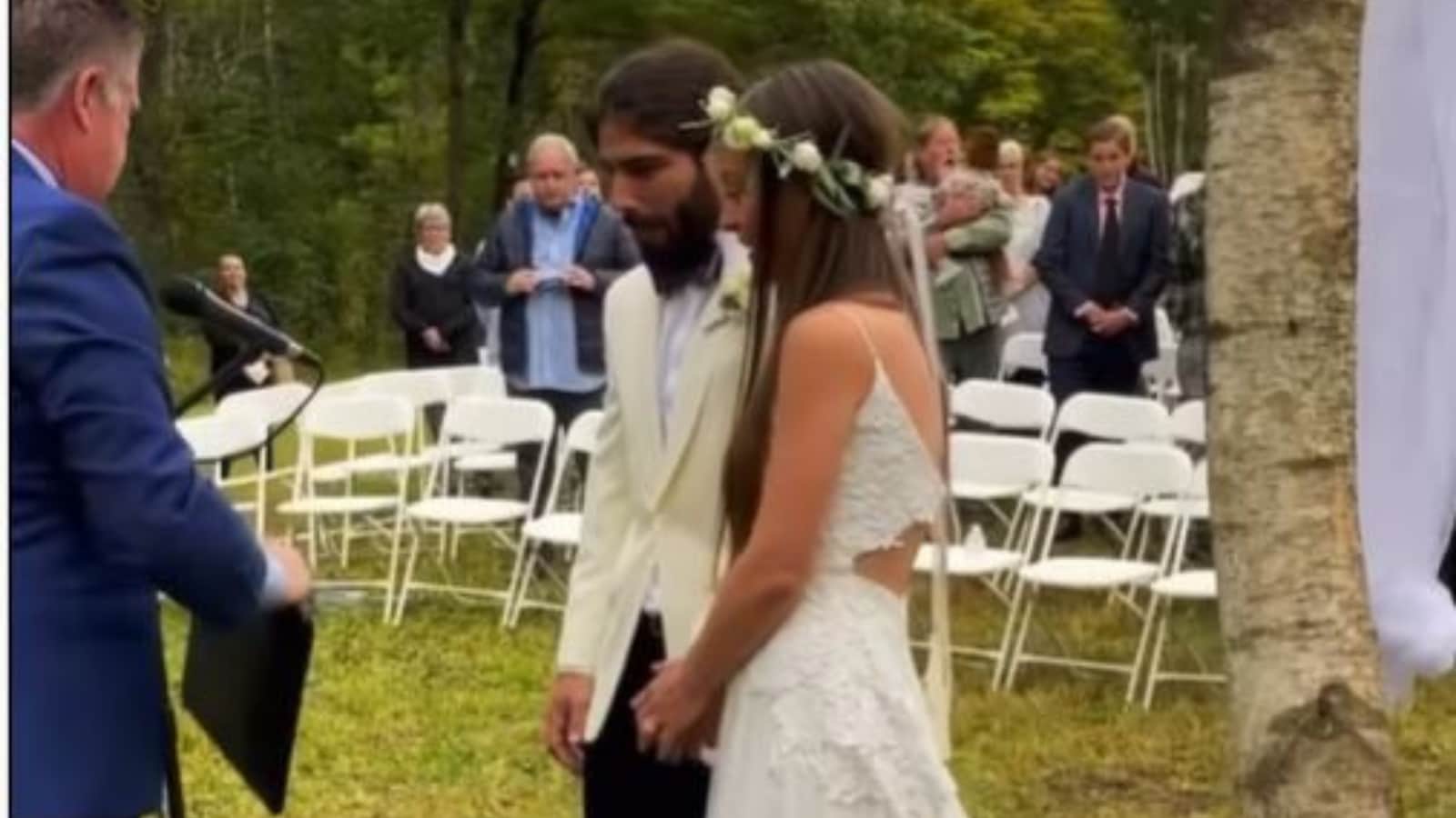 Bride Wears Tactile Wedding Dress for Visually Impaired Groom to Feel ...