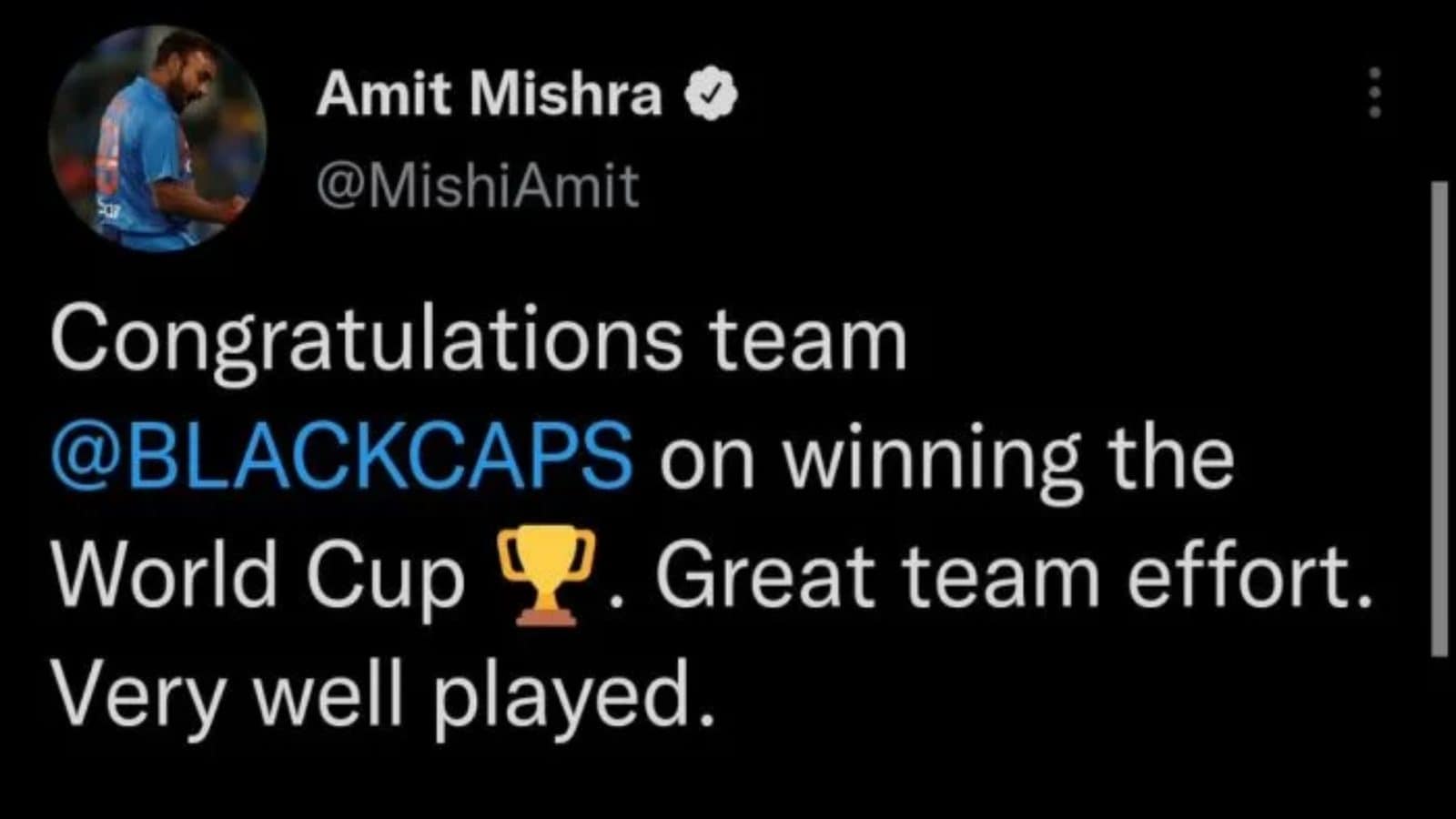 T20 World Cup 2021, Final: Amit Mishra Trolled For Mistakenly ...