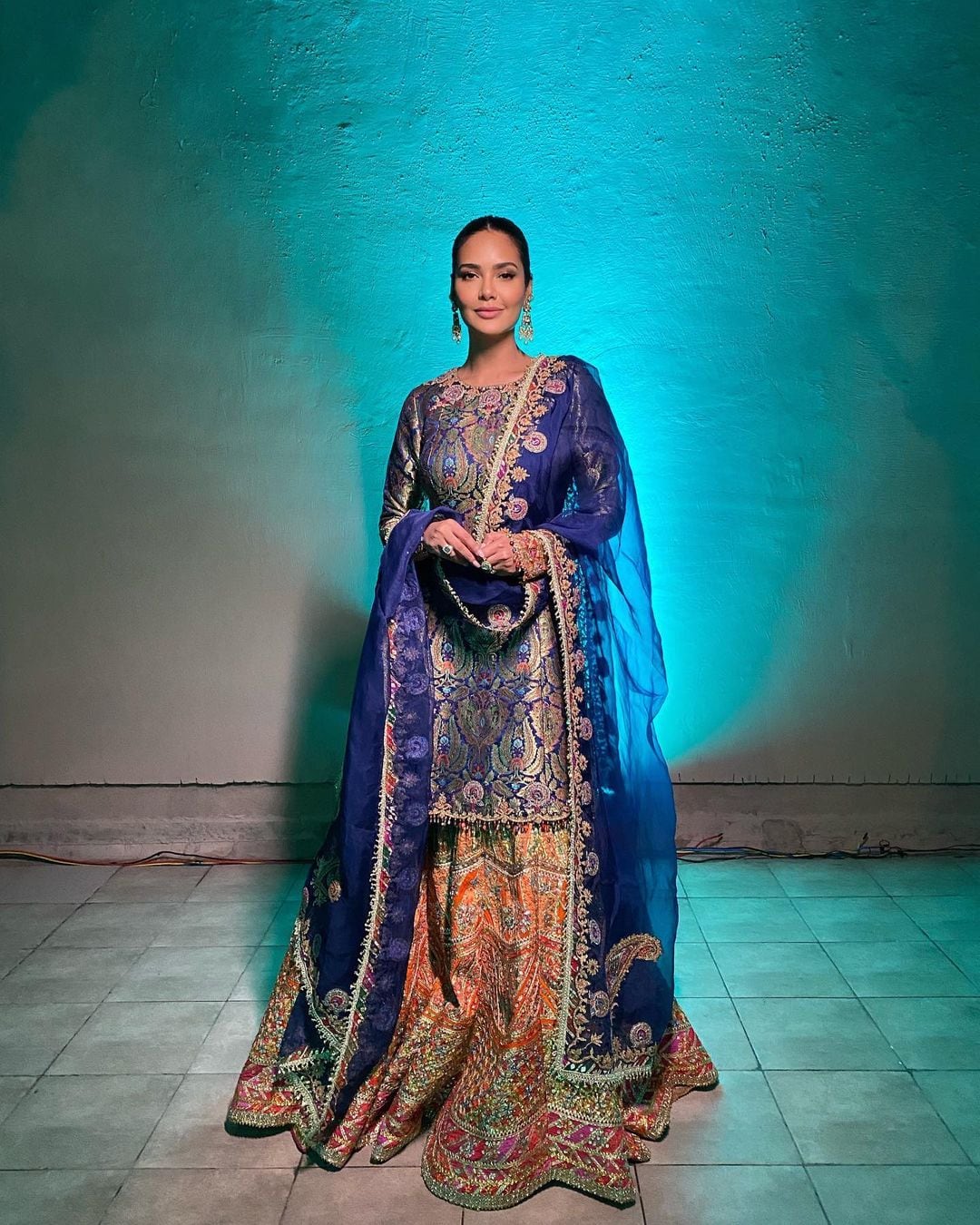 Esha Gupta In Yellow And Purple Lehenga Is What Regal Dreams Are Made ...