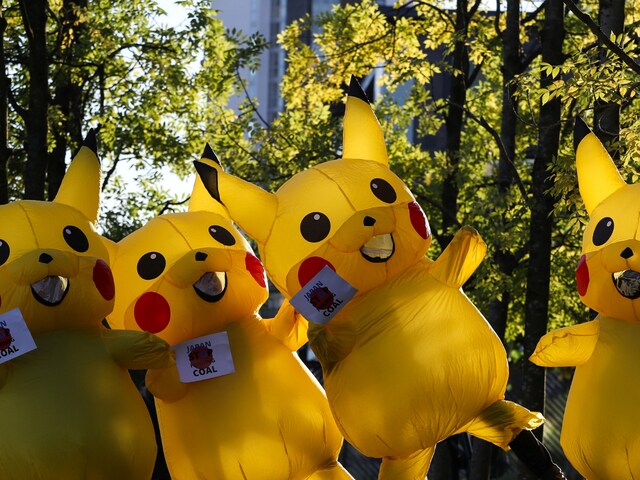 Giant 'Pikachu' Protesters Hit Glasgow Streets Demanding End to Coal ...