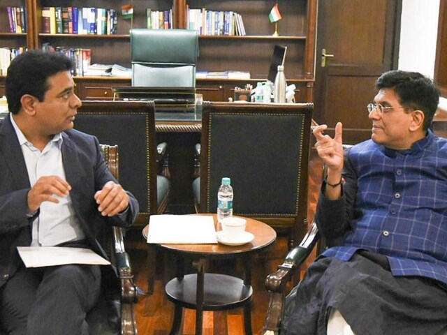 KT Rama Rao Meets Piyush Goyal in Delhi, Seeks Clarity on Paddy ...
