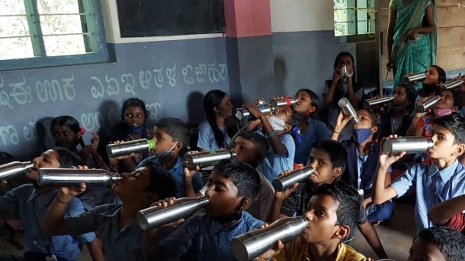 Govt School in Karnataka Village Installs 'Water Bell' to Remind ...