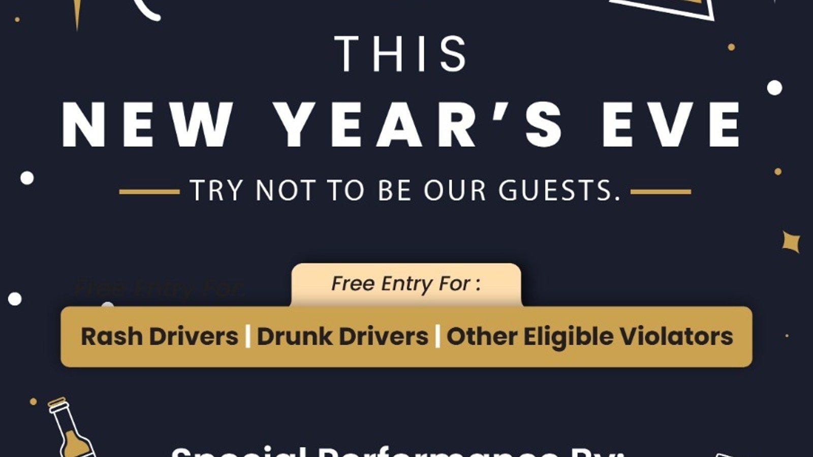 'Stag Entry Allowed': If You Drink and Drive on NYE Assam Police Have ...