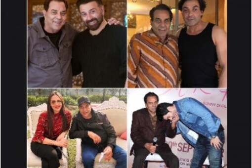 On Dharmendra’s 86th Birthday, Sunny Deol, Bobby Deol, Esha Deol and ...