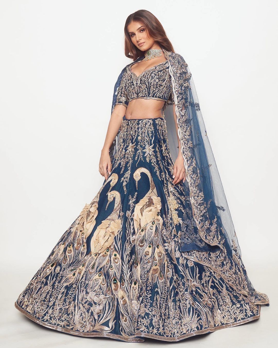 Tara Sutaria Paints A Regal Picture In A Blue Lehenga, Check Out The ...