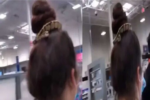 Girl Goes Shopping With Snake Wrapped in Bun, Leaving Onlookers Stunned ...