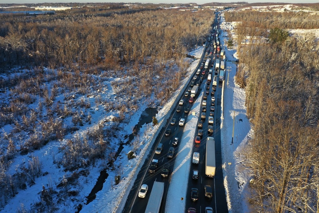 Snowstorm In US Leaves Drivers Stranded In Highway For Almost A Day