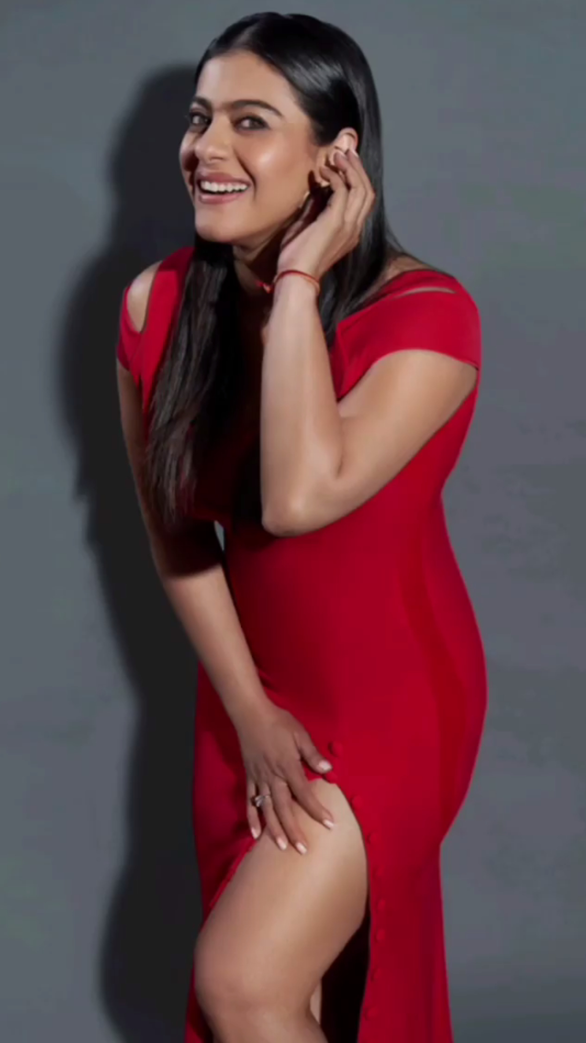 Kajol Paints The Town Red In High-Slit Gown, See Diva Welcome New Year ...