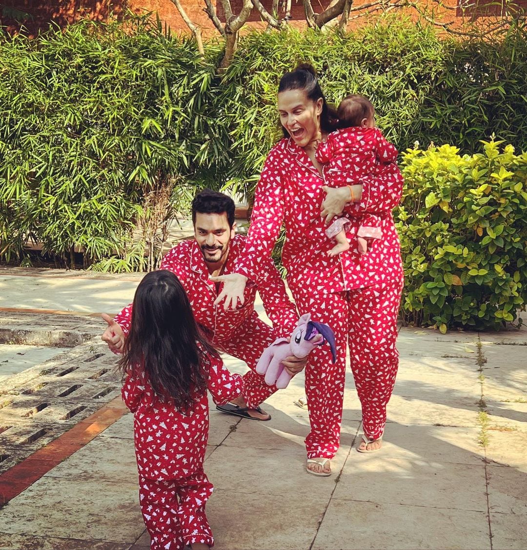 Neha Dhupia Reveals Son's Name With Adorable Family Photo, Check Out ...