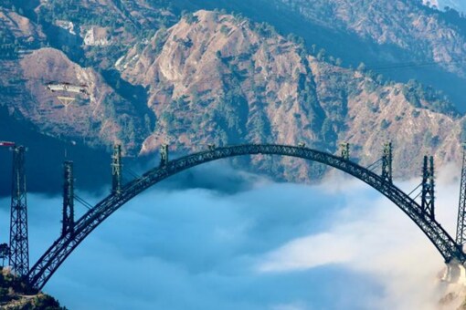 'Over the Clouds': Stunning Photos of Jammu and Kashmir's Chenab Bridge ...