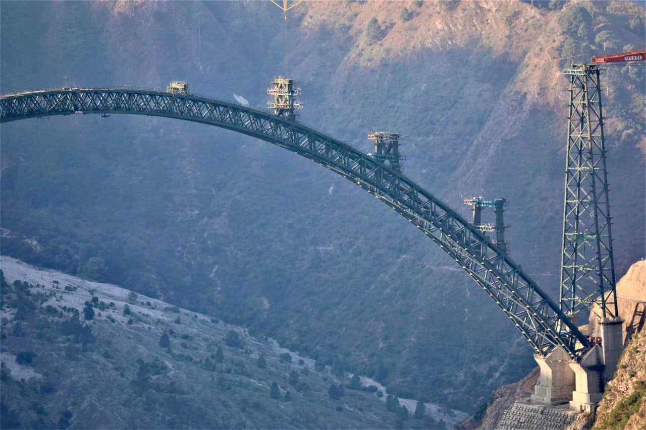 IN PICS: The World's Highest Railway Bridge Over Chenab River in Jammu ...