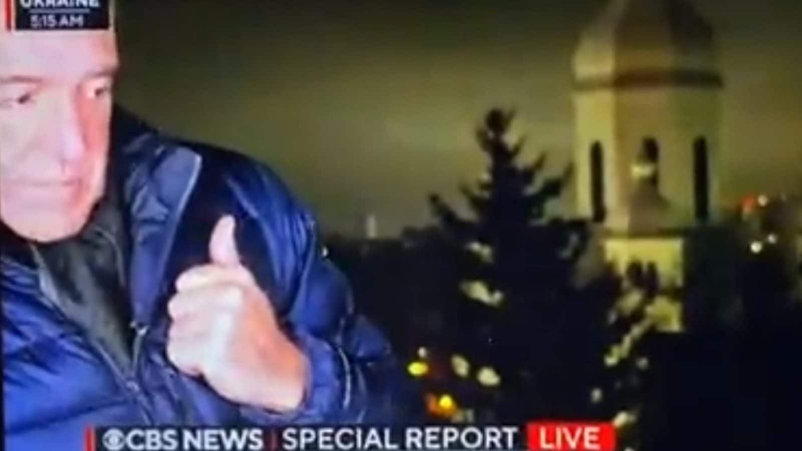 On Camera, Roaring Fighter Jet Interrupts Ukraine Reporter's Live ...