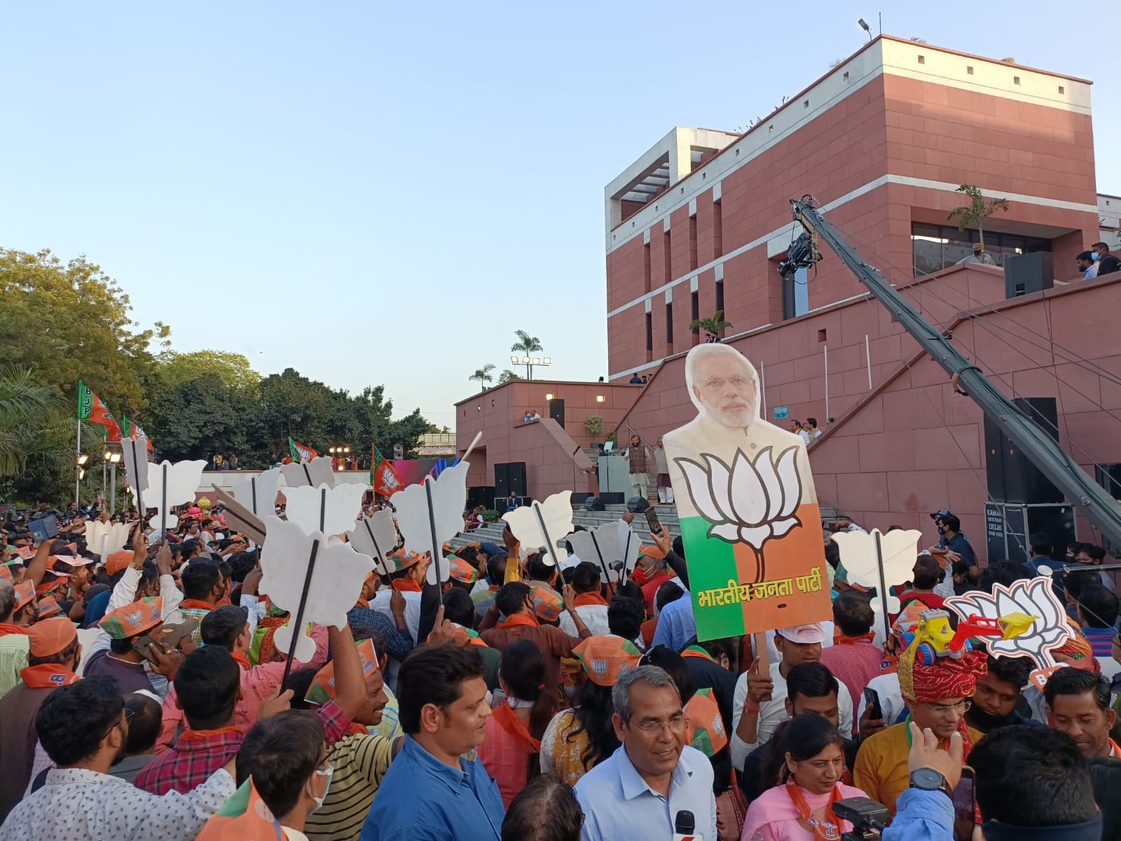 In Pics: BJP Workers Throng Party Offices for Celebrations After ...