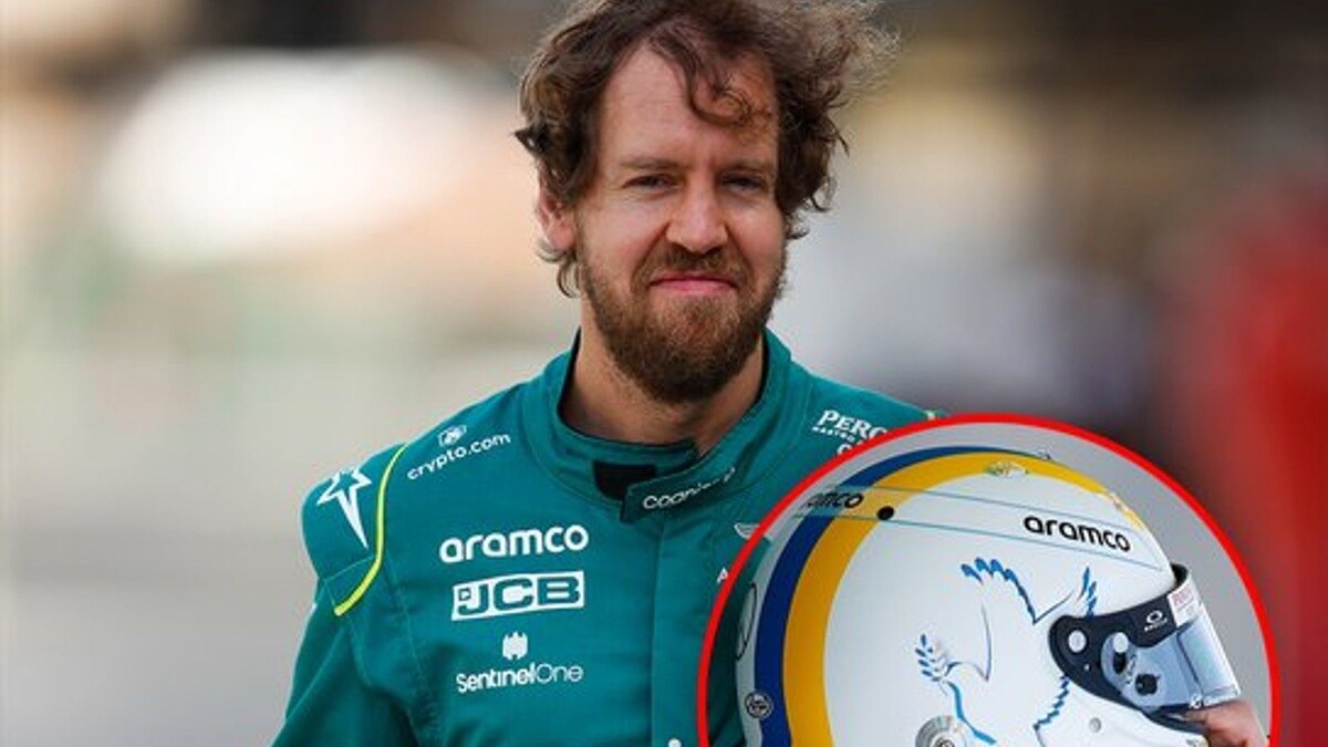 War in Ukraine: Sebastian Vettel Sports Helmet in Support of Ukraine ...