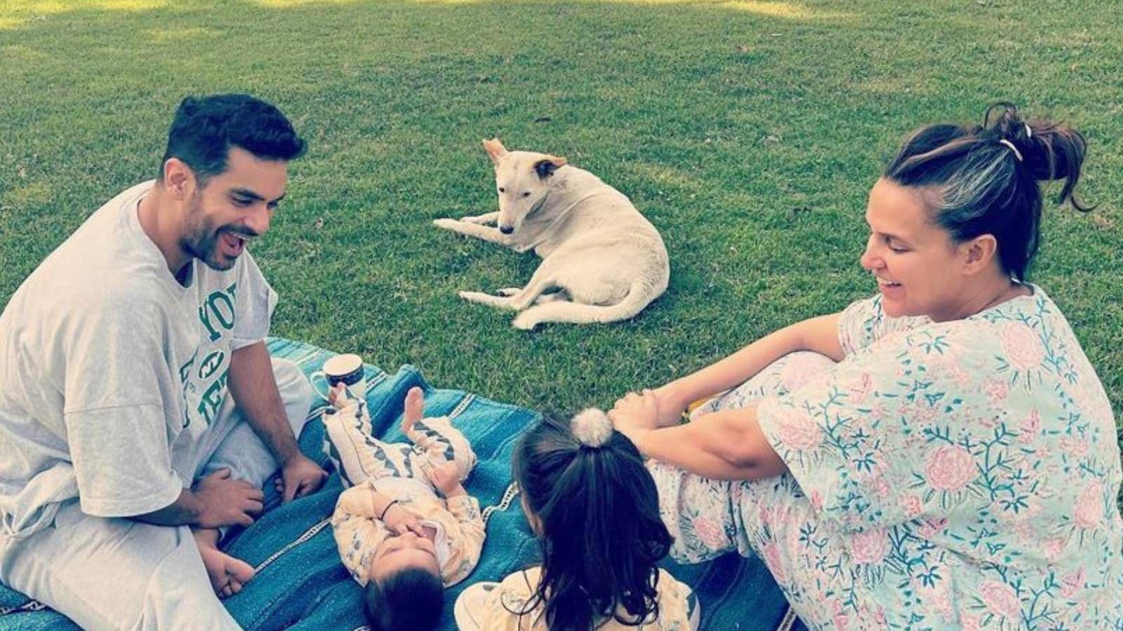 Neha Dhupia And Angad Bedi Share Sunday In The Park With Their Kids ...