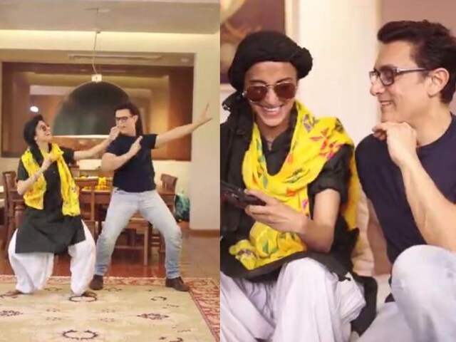 Aamir Khan Flaunts His Bhangra Steps With Influencer Ruhee Dosani ...
