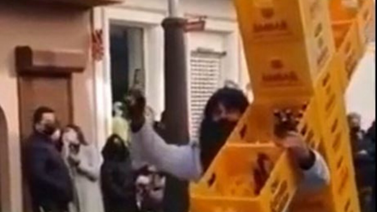 Man Dressed as Jesus Christ Seen Dragging Cross Made Out of Beer Crates ...